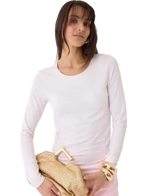 Majestic Filatures Soft Touch Long Sleeve Boatneck T-shirt - Blanc