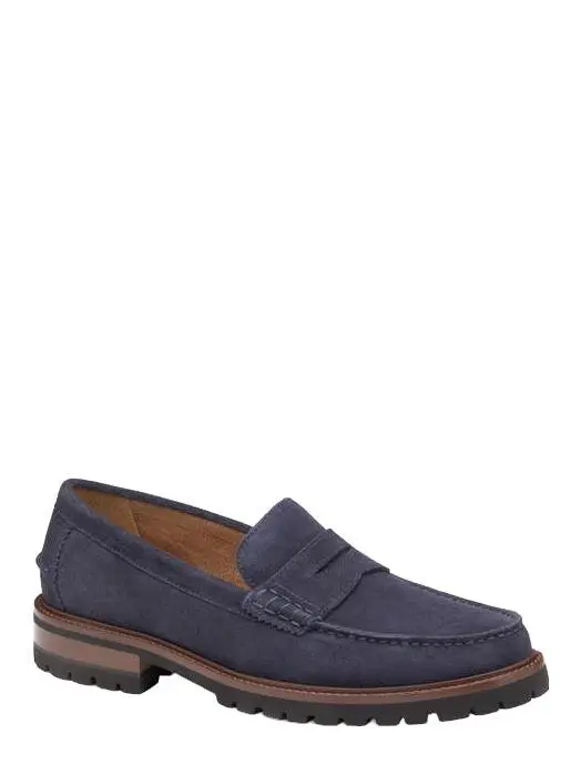 Johnston & Murphy Collier Penny Loafer - Navy Suede