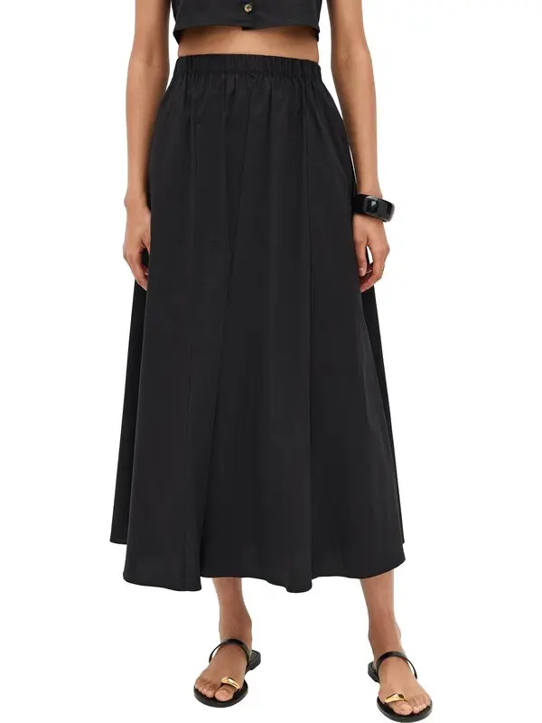 LE BOP Poplin Martha Skirt - Black