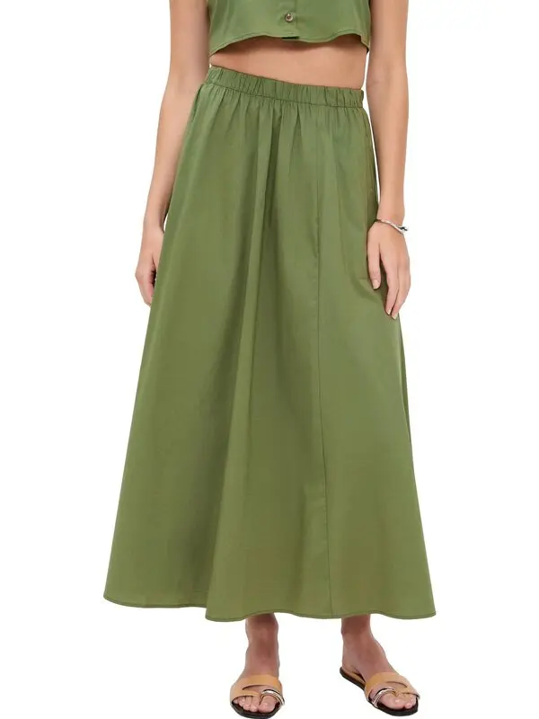 LE BOP Poplin Martha Skirt - Olive