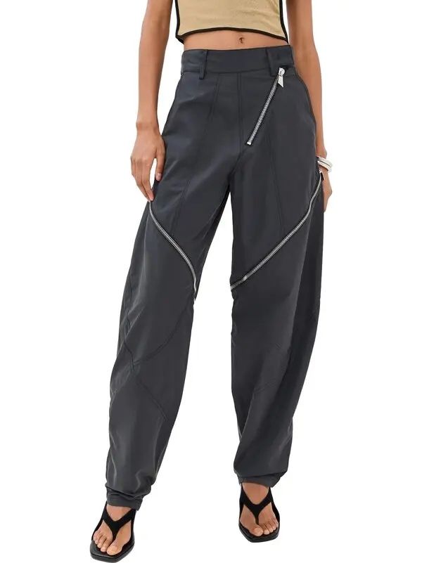 Attico Wide Leg Trousers - Dark Grey