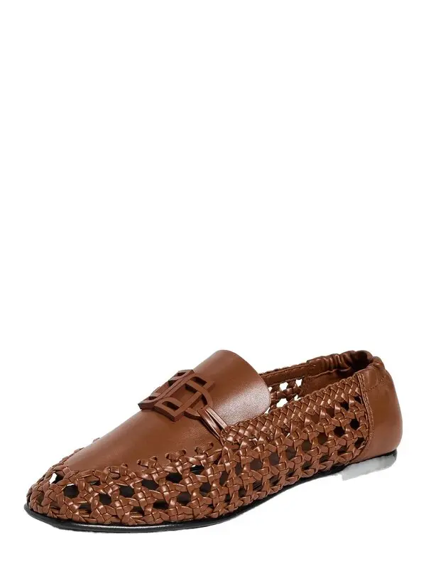 Simkhai Dion Woven Leather Loafers - Sable