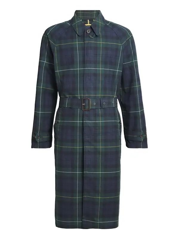 Polo Ralph Lauren Waxed Cotton Tartan Overcoat - Blue