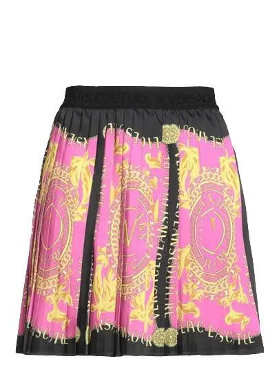 Versace Pleated Mini Skirt With Signature Print - Fuchsia
