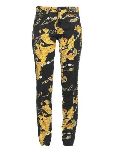 Versace Skinny Jeans With Signature Print - Black