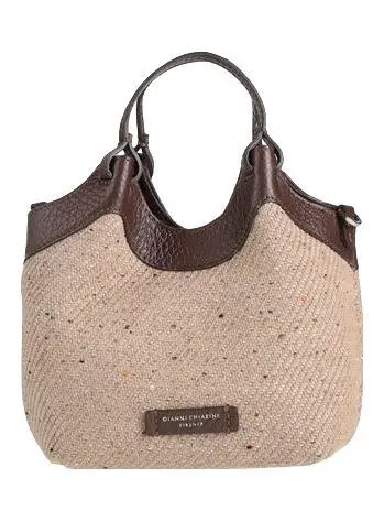 GIANNI CHIARINI Handbag In Leather And Tweed - Brown