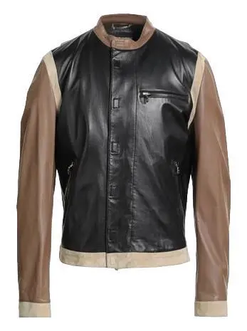 Dolce & Gabbana Jacket In Lambskin, Cotton, Polyamide, And Elastane - Black