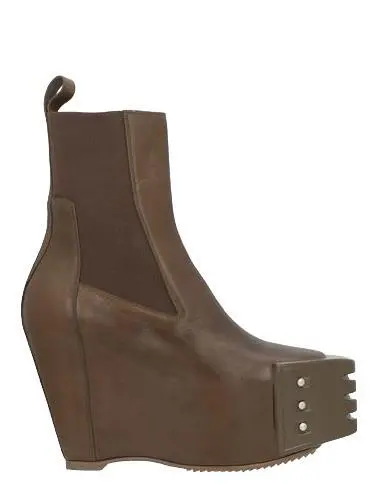 Rick Owens Leather Ankle Boots - Beige