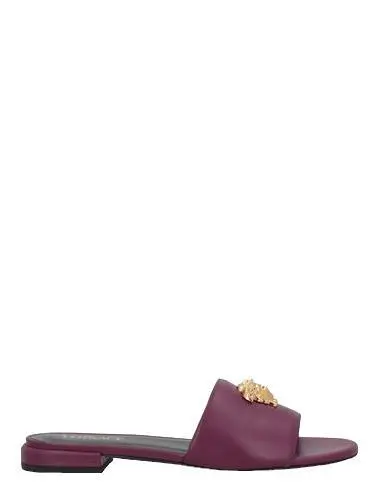 Versace Leather Slide Sandals - Purple