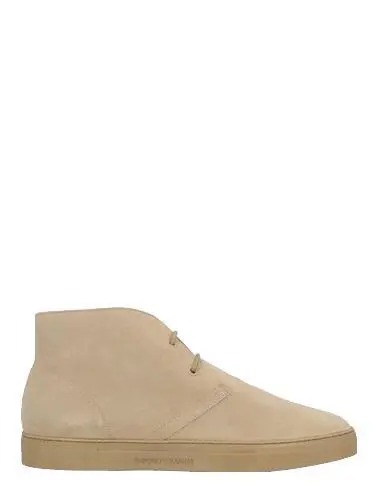 Emporio Armani Leather Ankle Boots - Beige