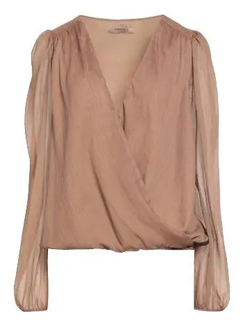 TWINSET Georgette Metallic Top - Beige