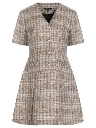 Maje Tweed Mini Dress - Beige