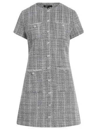 Maje Mini Tweed Dress - Grey
