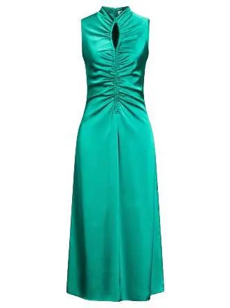 Sandro Maxi Flared Satin Dress - Green