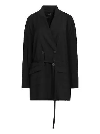 Isabel Benenato Virgin Wool Double-breasted Blazer - Black
