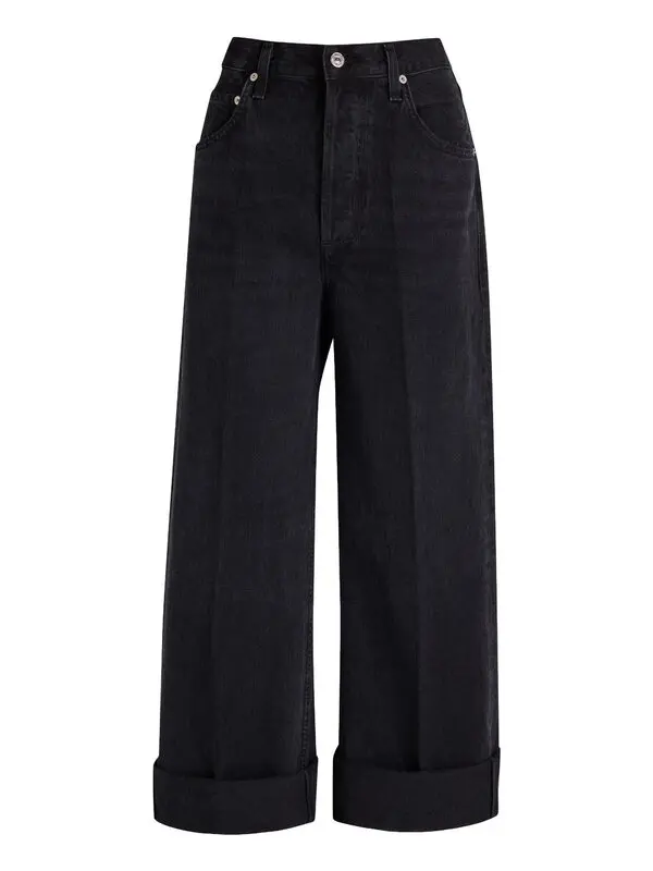 Citizens Of Humanity Ayla Baggy Cuffed Crop Jeans - Black