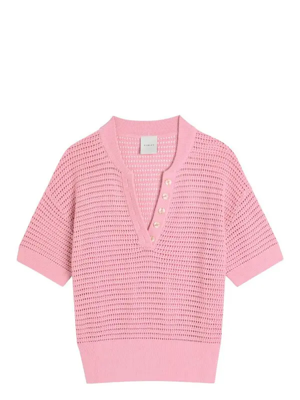 Varley Callie Open-knit Top - Pink