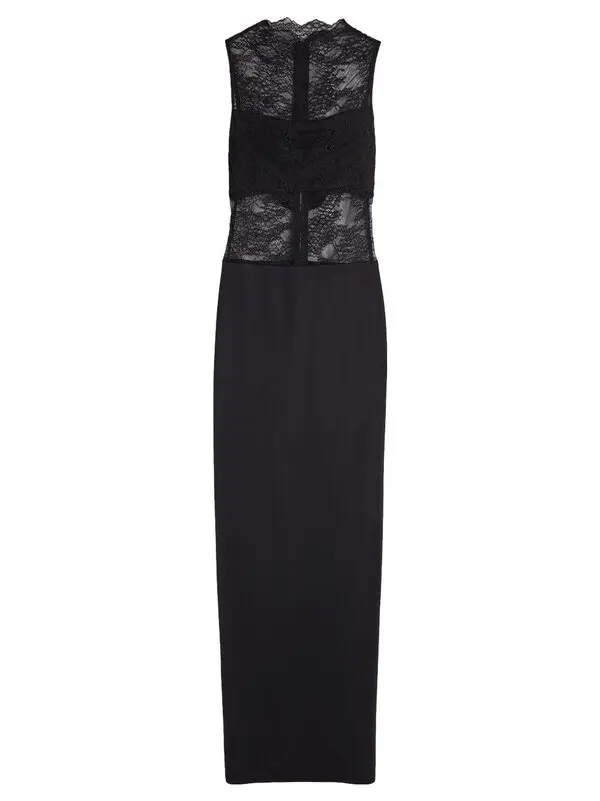Alice + Olivia Nichol Lace And Satin Maxi Dress - Black