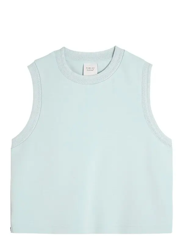 Varley Shea Crop Stretch-jersey Tank - Light Blue