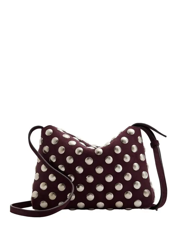 Khaite Lina Medium Studded Cross-body Bag - Burgundy