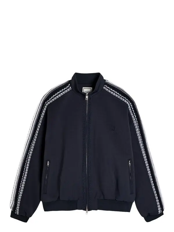 WOOYOUNGMI Embroidered Jersey Track Jacket - Navy