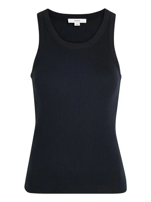 Vince Ribbed Stretch-jersey Tank - Black