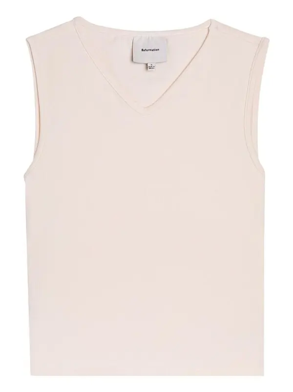 REFORMATION Wren Stretch-cotton Top - Cream