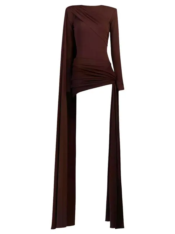 THE NEW ARRIVALS ILKYAZ OZEL Venus Asymmetric Dress - Brown