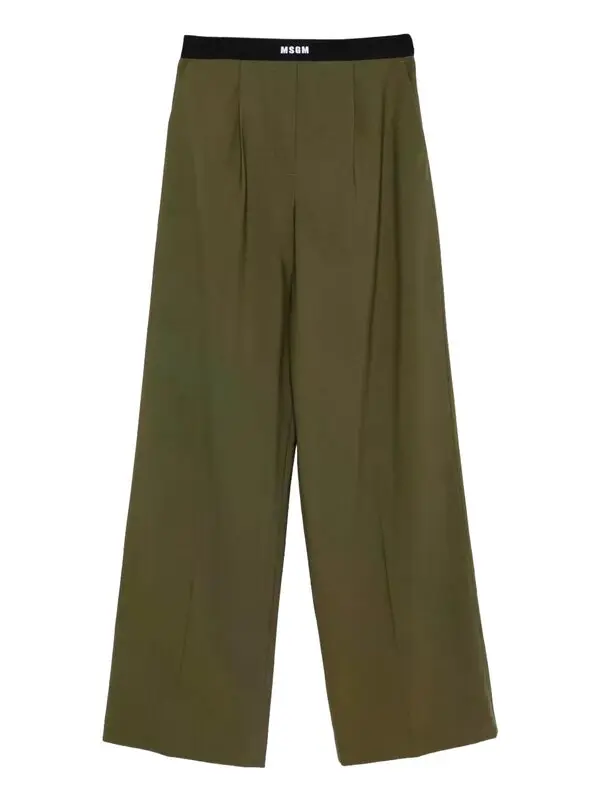 MSGM Pleated Trousers - Green