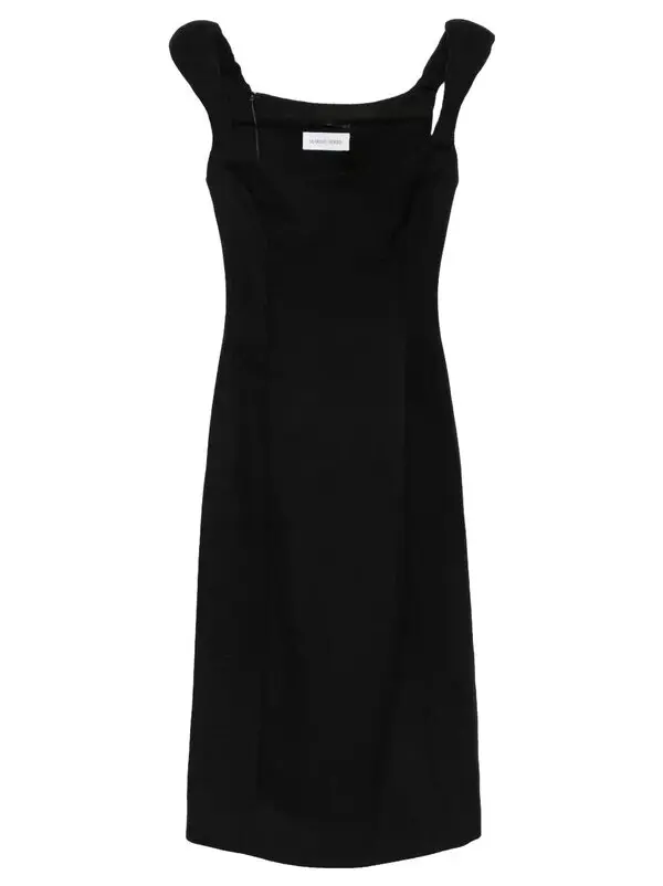 MARINE SERRE Virgin Wool Sleeveless Dress - Black
