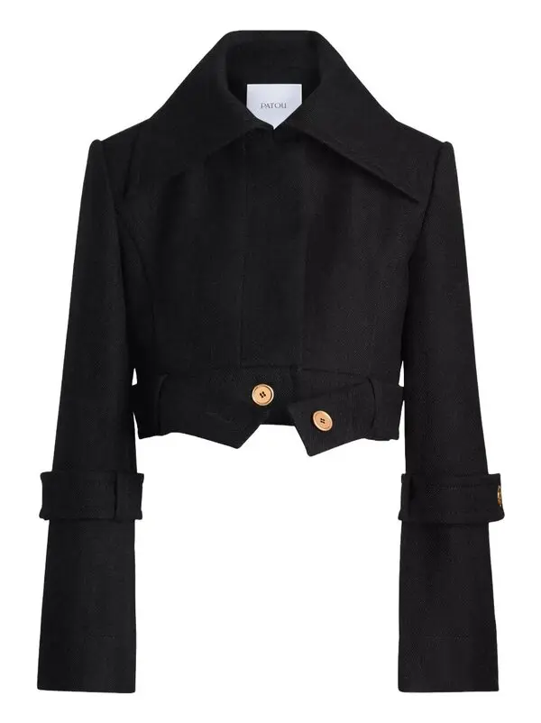 Patou Belted Wide-lapel Jacket - Black