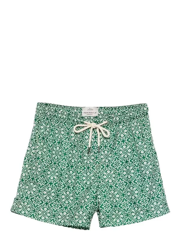 PENINSULA SWIMWEAR Patterned Swim Shorts - Green