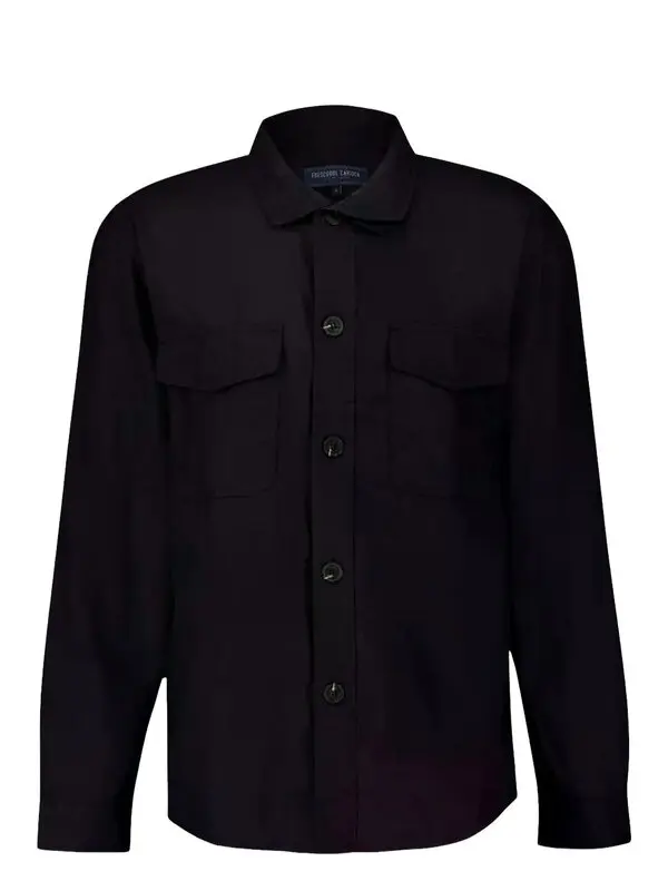 Frescobol Carioca Nuno Long-sleeves Pocket Shirt Jacket - Black