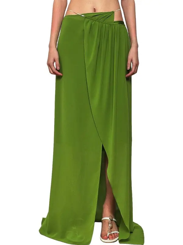 Christopher Esber Silk Sarong Skirt - Green