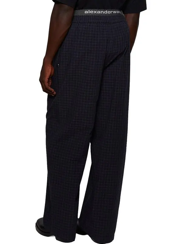 Alexander Wang Relaxed Plaid Pants - Blue