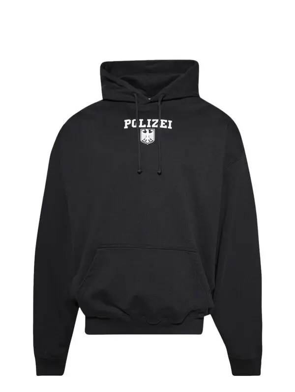 Vetements Polizei Oversized Hoodie - Black