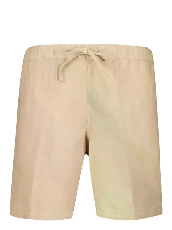 120% Lino Elastic-waistband Linen Shorts - Neutrals