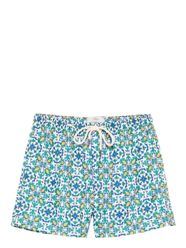 PENINSULA SWIMWEAR Graphic-print Swim Shorts - Blue