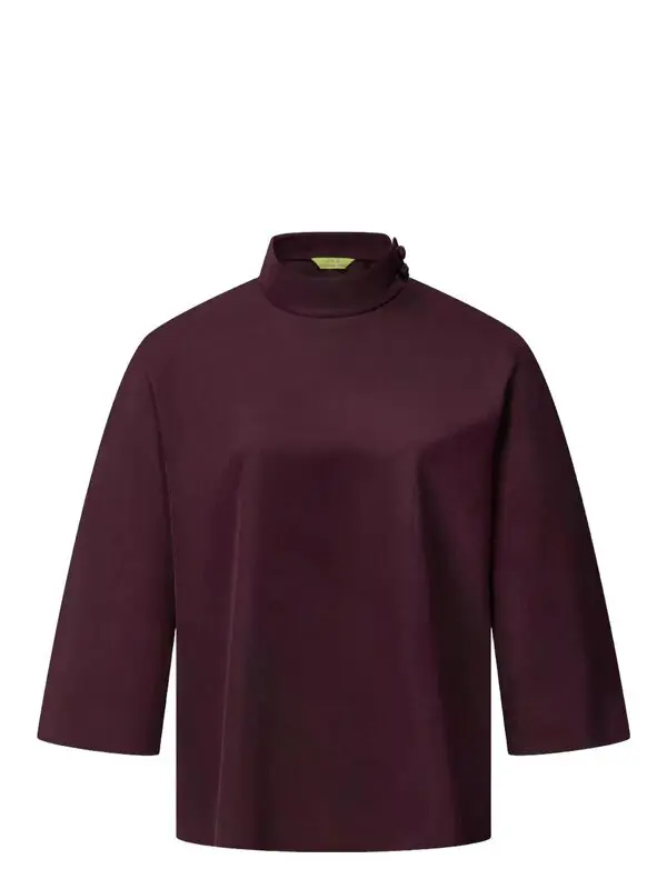 Shanghai Tang High-neck Quarter-sleeves Blouse - Purple