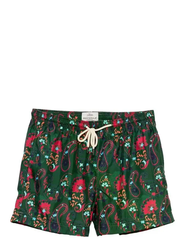 PENINSULA SWIMWEAR Paisley-print Swim Shorts - Green