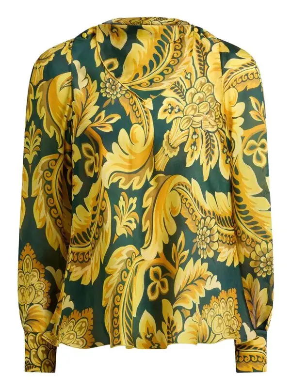 Etro Flower-bee Motif Blouse - Green