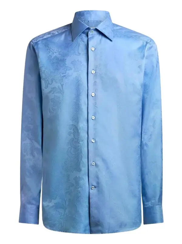 Etro Jacquard Floral Shirt - Blue
