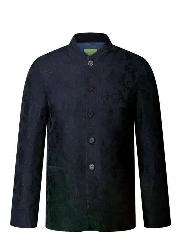 Shanghai Tang Floral-jacquard Jacket - Blue