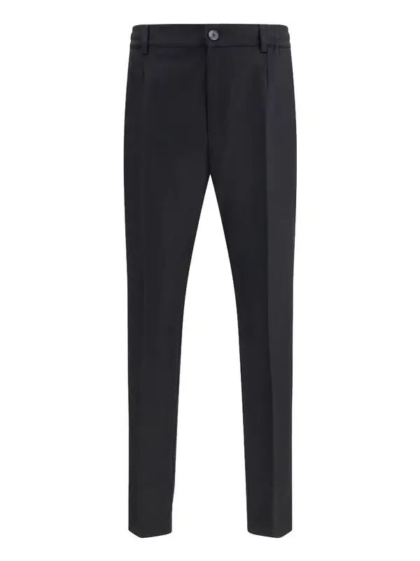 CRUNA Virgin Wool Straight Leg Pants - Black