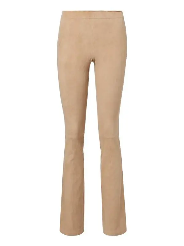 Stouls Jp Long Suede Flared Pants - Beige