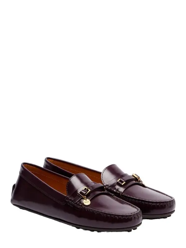 TOD'S Gommino Leather Loafers - Burgundy