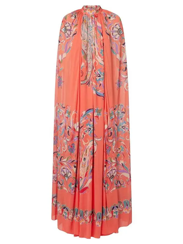 Etro Paisley Printed Caped Gown - Multicoloured