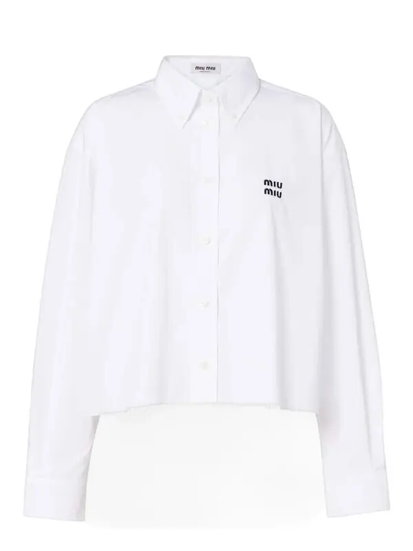 Miu Miu Cotton Poplin Shirt - White