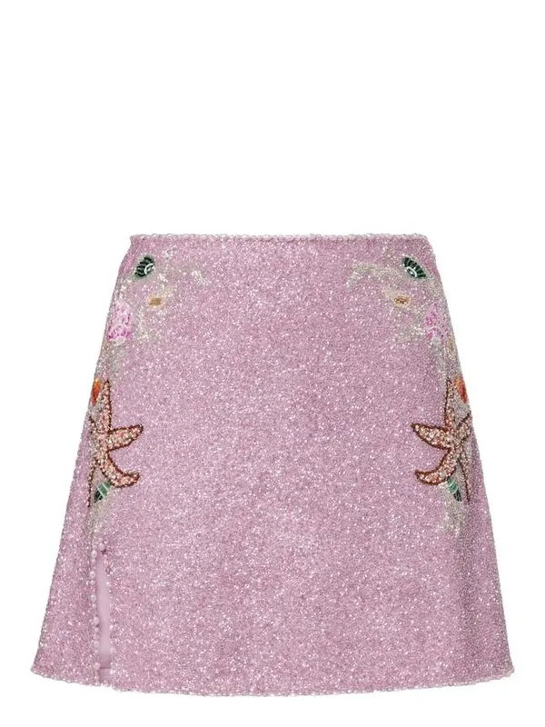 CLIO PEPPIATT Marina Embellished Mini Skirt - Purple