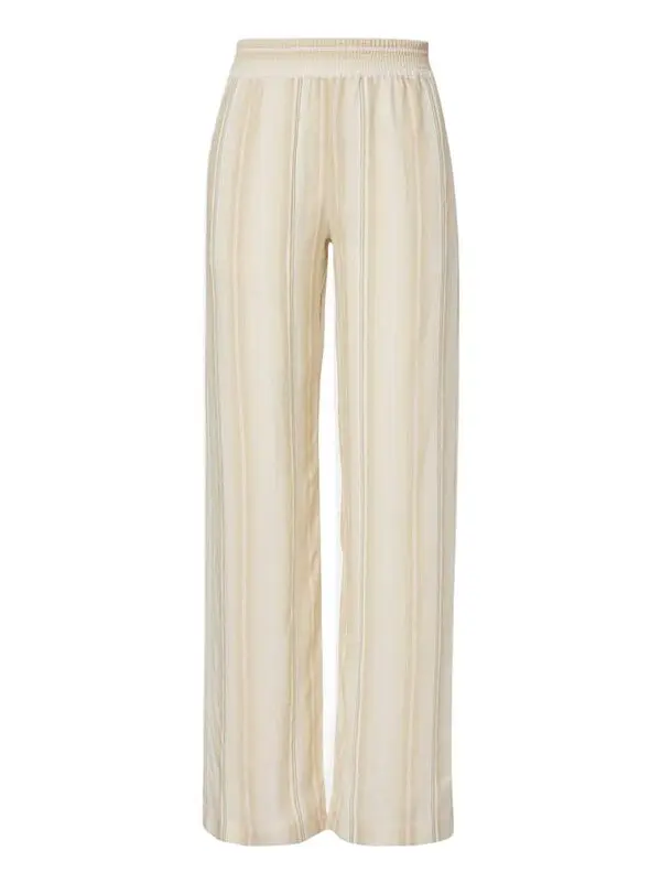 Victoria Beckham Striped Wide-leg Pants - Beige